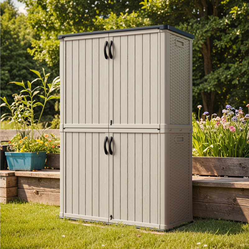 Patiowell 4 Ft. W X 2 Ft. D Outdoor Resin Vertical Storage Shed | Wayfair